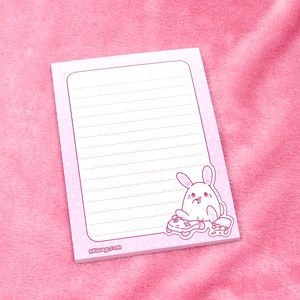 Cute Rabbit Memo Pad | Aesthetic Lined Paper for Letter Writing, Kawaii ...