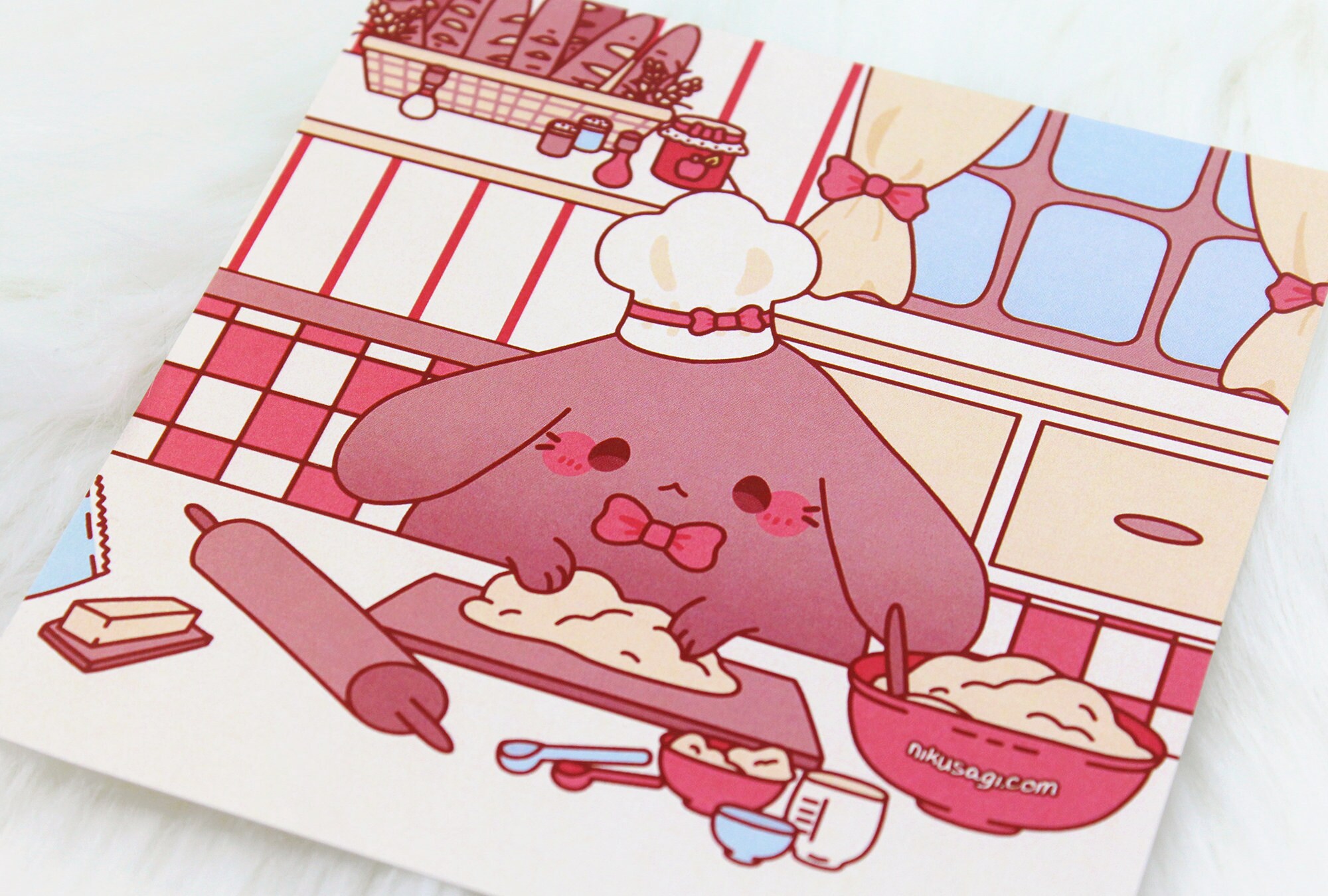 Bun's Bakery Mini Print | 5” Cardstock Square Illustration | Cartoon ...