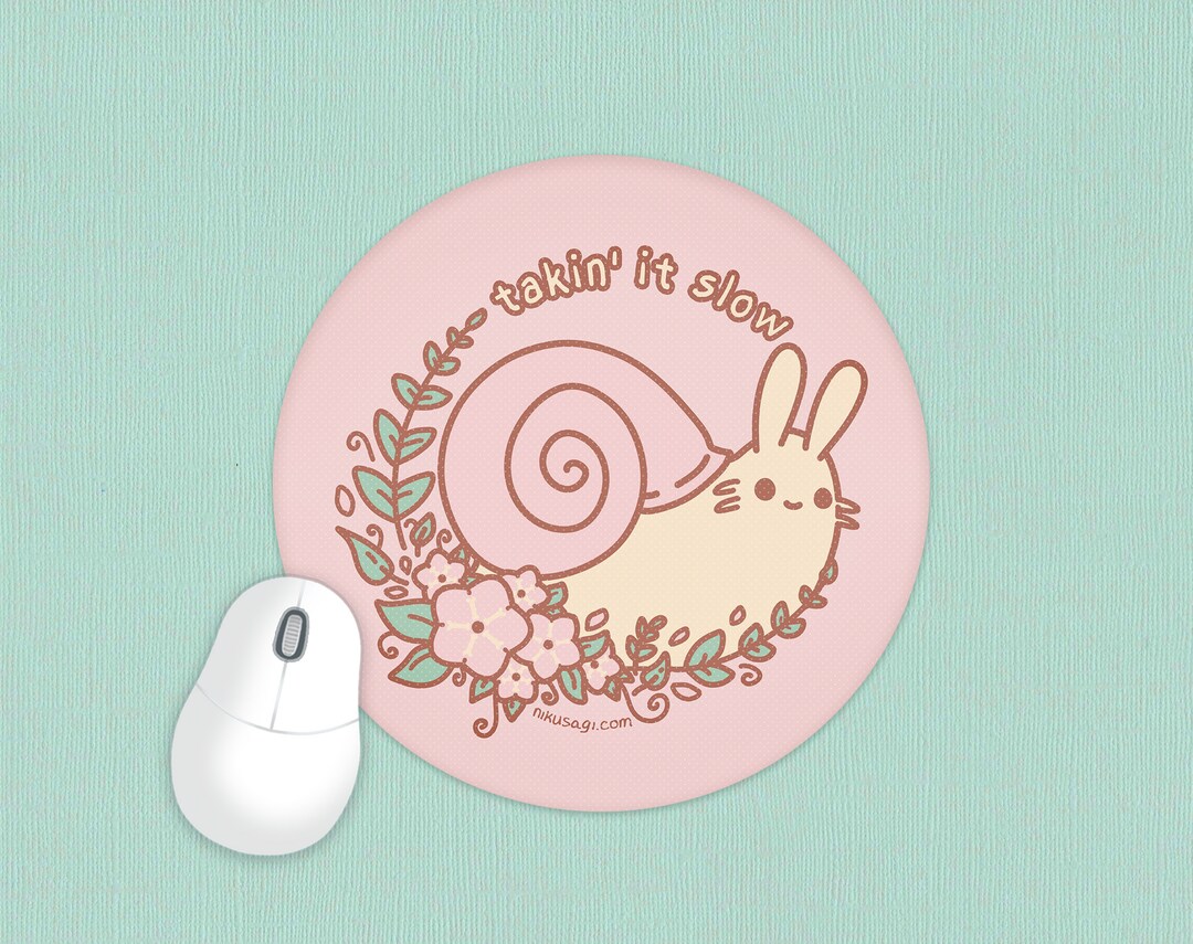 Snail Bunny Mouse Pad Cute Desk Pad, Kawaii Desk Accessory, Work From ...