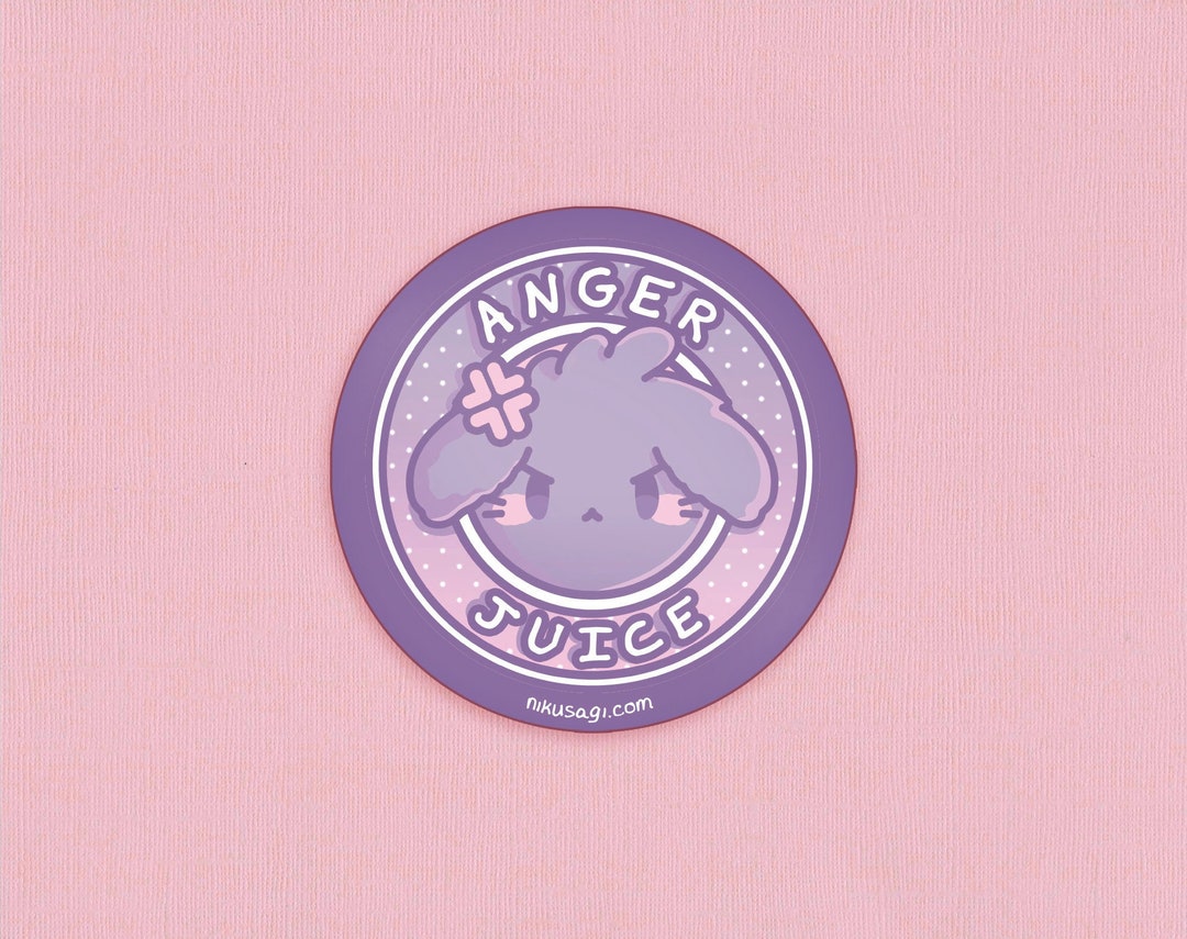 Anger Juice Sticker | 3" | Waterproof Round Vinyl Decal for Waterbottle ...