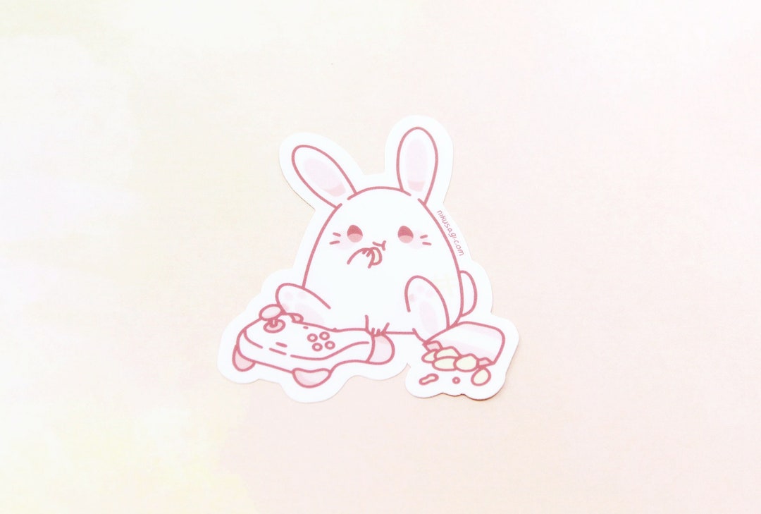 Cute Gaming Bunny Sticker 3 Kawaii Gamer Girl Laptop - Etsy