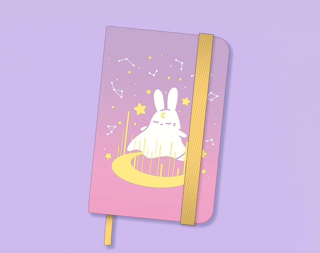 Ghost Rabbit Faux Leather Journal | Back to School Supplies, Pastel Goth, Yume Kei, Dreamy Vibes ...