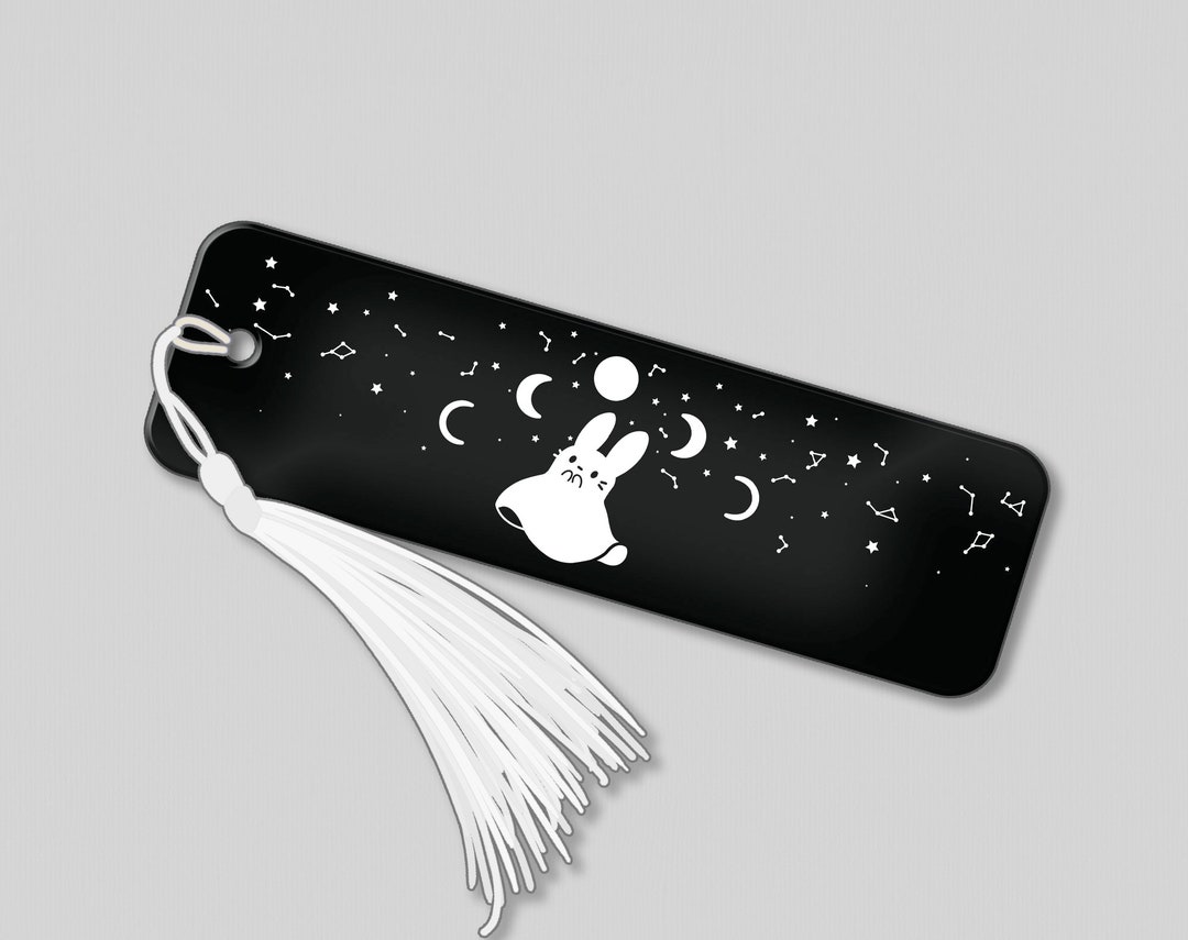 Lunar Phases Cardstock Bookmark With Tassel | Bookish Accessories, Back ...