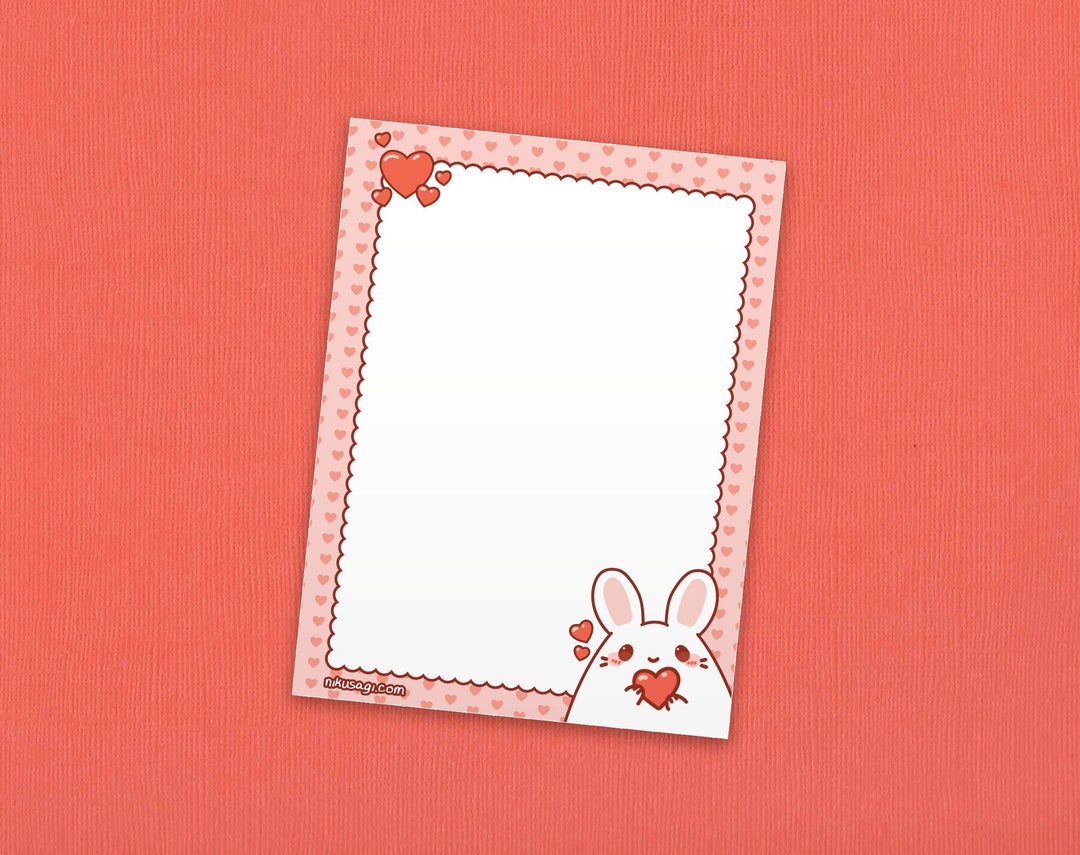 Cute Heart Memo Pad | 4” X 5.5” | Pink Stationery, Aesthetic Note Pad ...