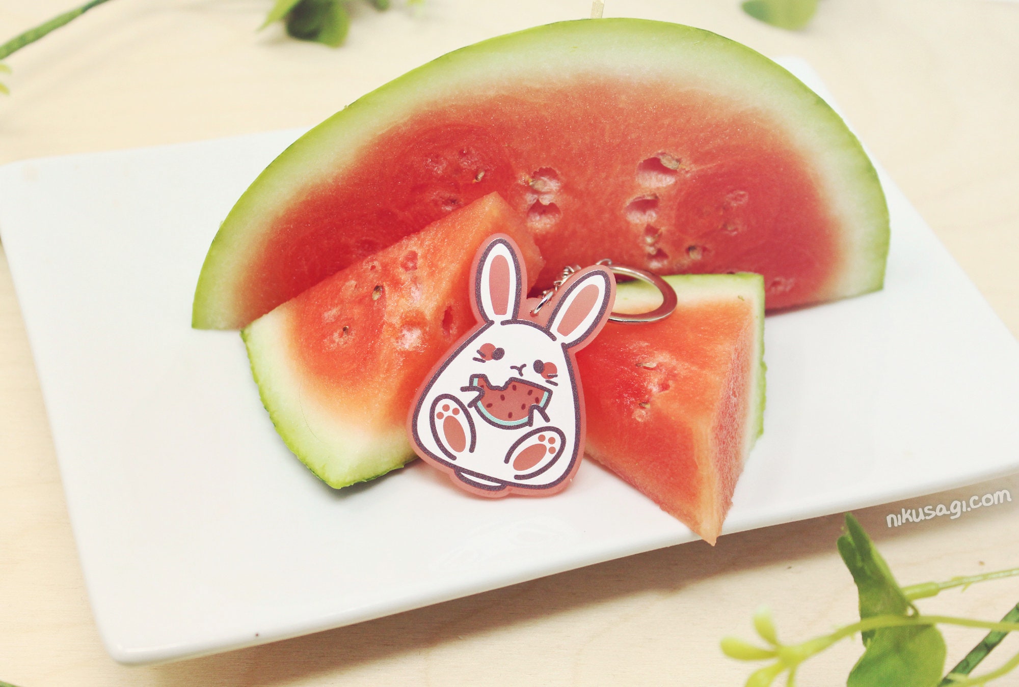 2 watermelon muncher pink acrylic charm keychain | Etsy