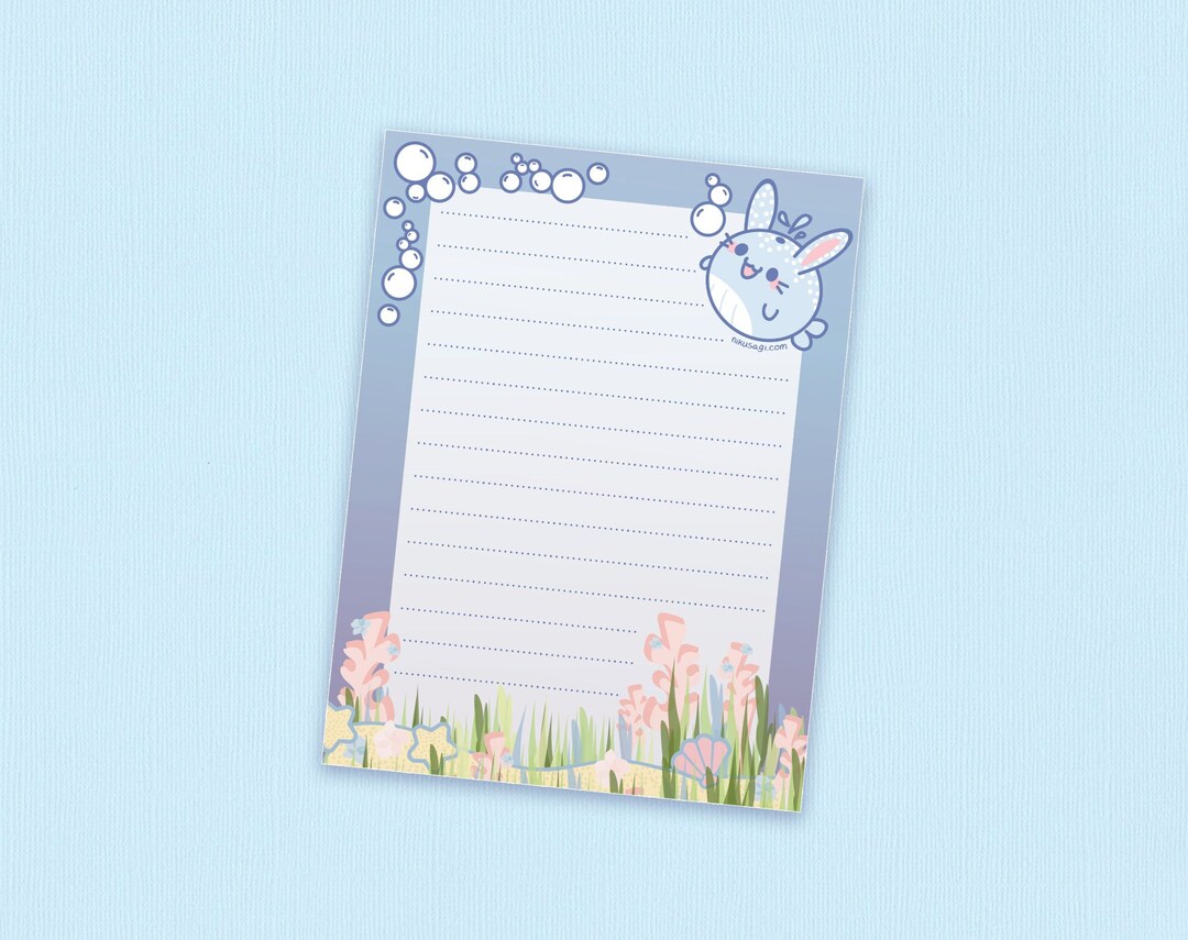 Ocean Aesthetic Notepad | Cute Office Supplies, Desk Accessories, Whale ...