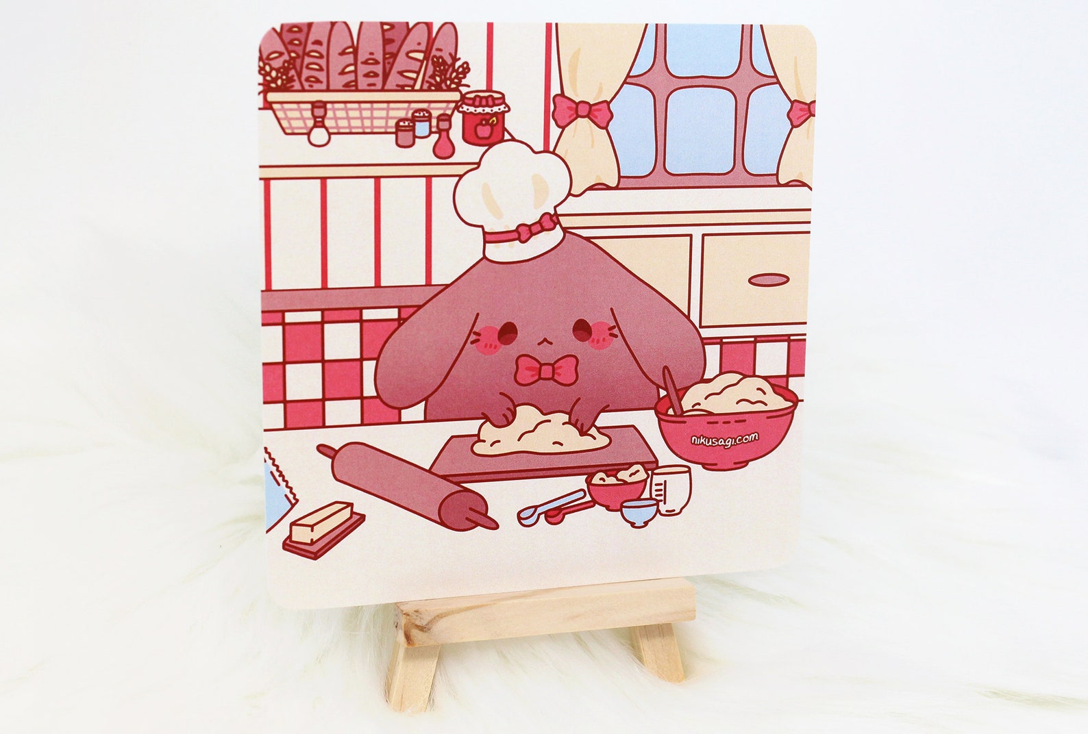 Bun's Bakery Mini Print | 5” Cardstock Square Illustration | Cartoon ...