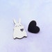 Ghost Heart Wood Pin Set 1.3 & 0.7 Kawaii Rabbit Lapel Pin, Cute Bunny ...
