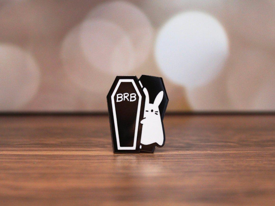 Coffin Bunny Hard Enamel Pin 1.5 Kawaii Rabbit Lapel - Etsy