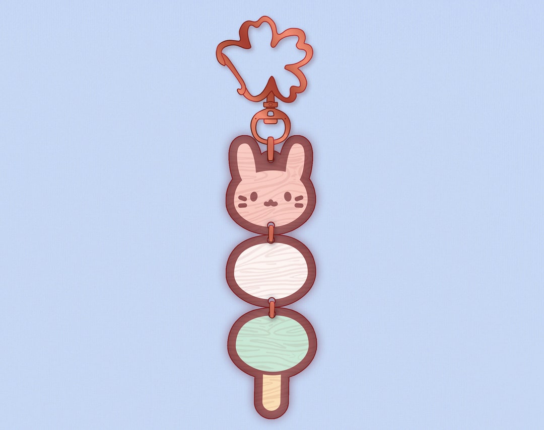 Handmade Wooden Hanami Dango Keychain | 2.5" | Cute Food Art, Kawaii ...