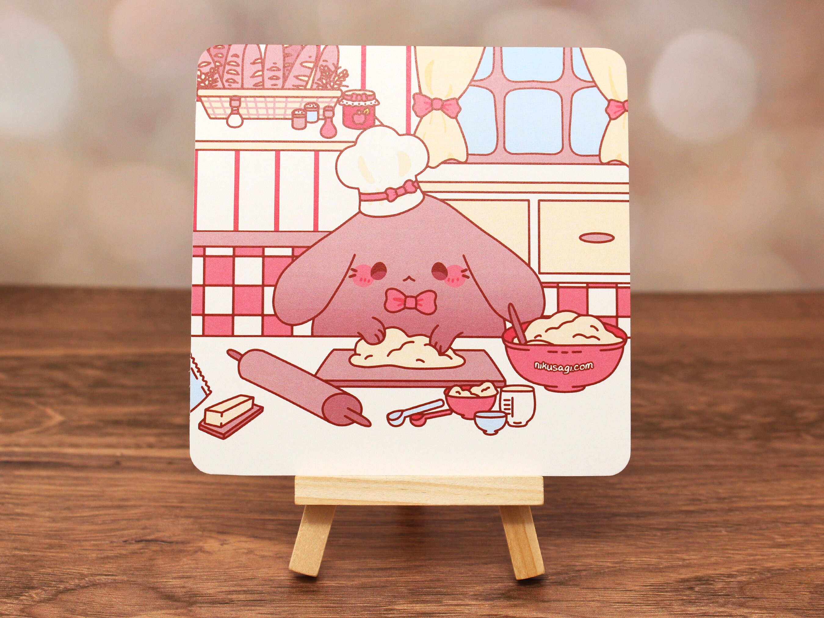 Bun's Bakery Mini Print | 5” Cardstock Square Illustration | Cartoon ...