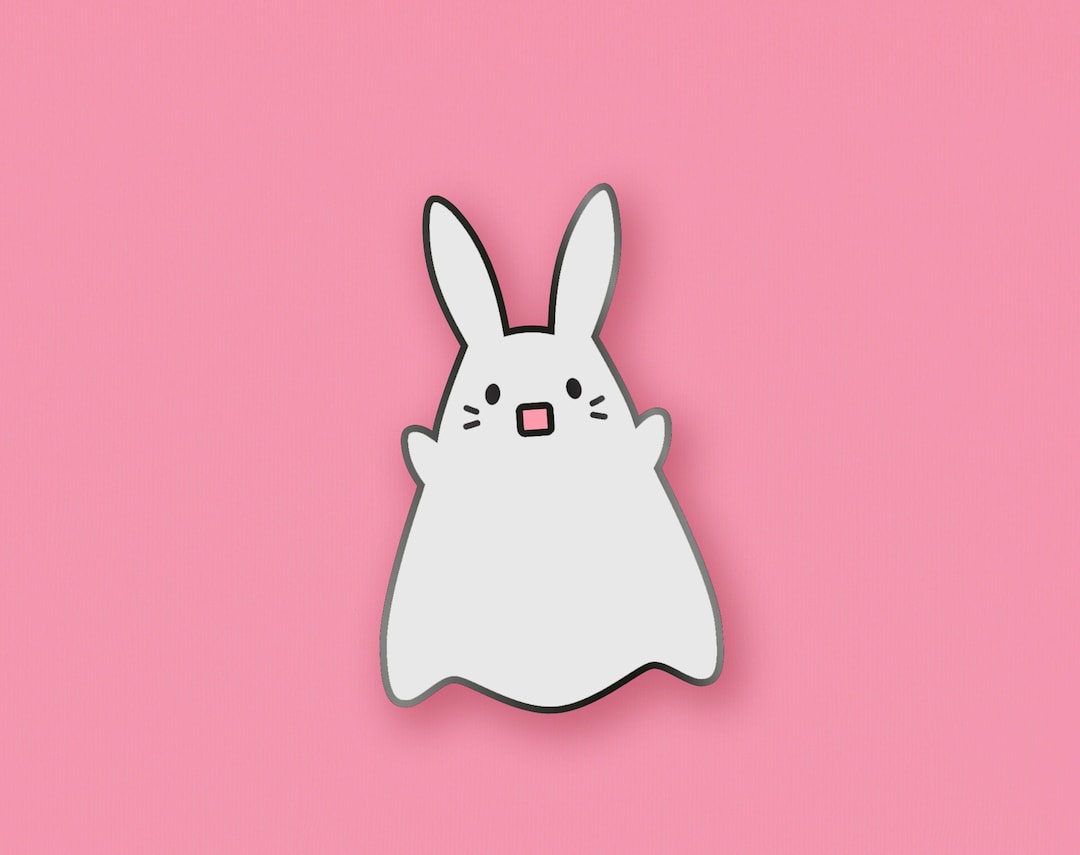 Ghost Bunny Enamel Pin | Glow in the Dark Badge, Creepy Cute Brooch ...