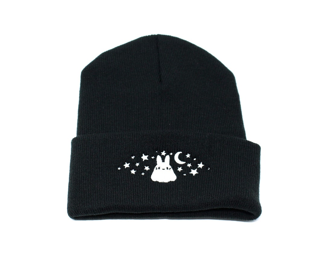 Spooky Bunny Beanie | Ghost Rabbit Embroidery, Celestial Aesthetic ...