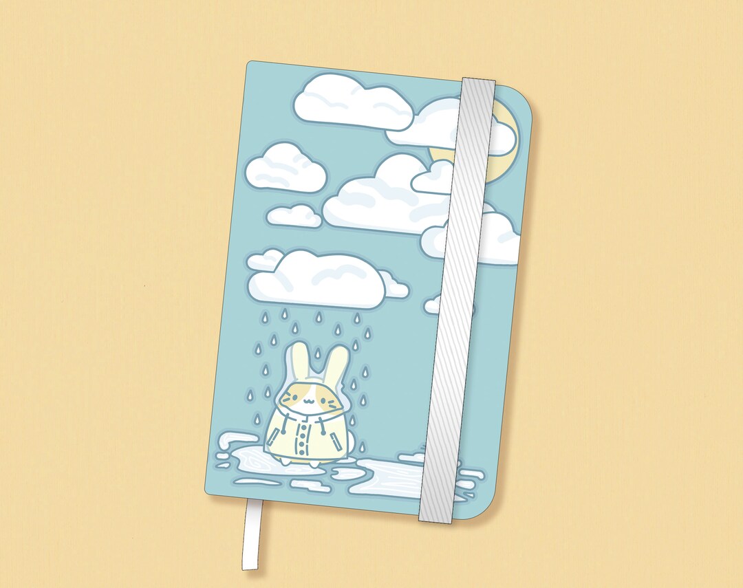 Raincoat Rabbit Journal | 5.6” X 3.5” | Cute Pocket Planner, Blank Page ...