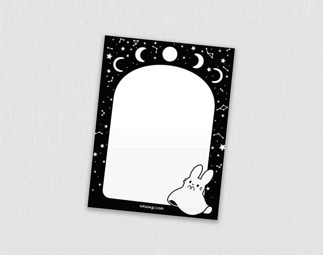 Moon Phases Memo Pad | 4” X 5.5” | Cute Stationery, Goth Notepad, Ghost ...