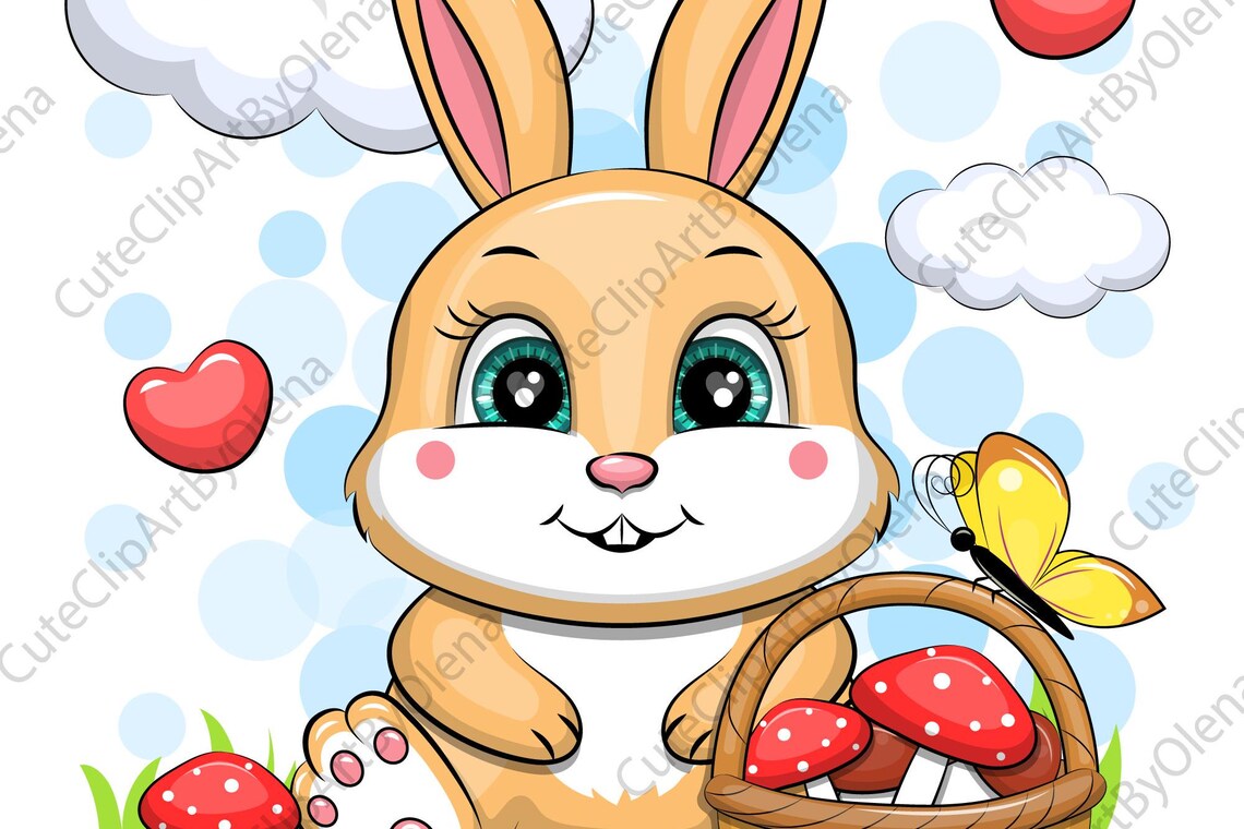 Cute Rabbit Clipart, Bunny Clipart, Animal Clipart PNG, Cute Cartoon ...