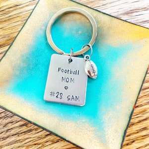 Handstamped Football Mom Keychain, Personalized Football, Football ...
