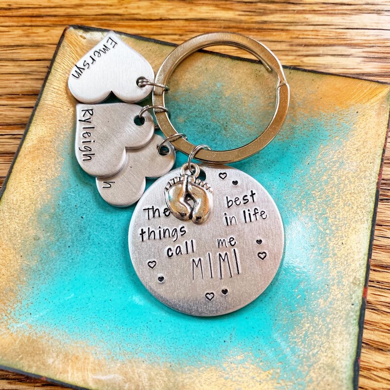 Personalized Mimi Keychain Custom Grandkids Names Gift Family - Etsy