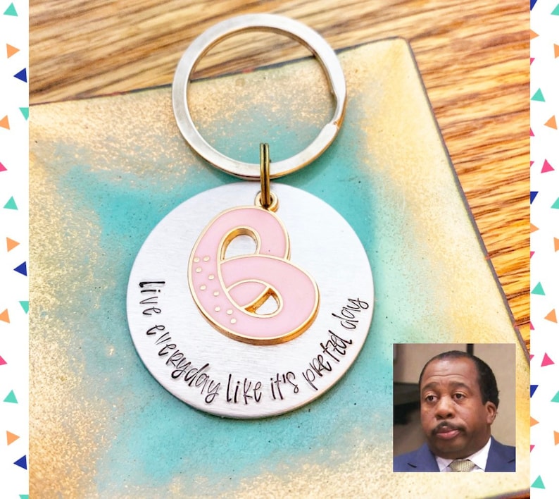 Pretzel Keychain the Office Keychain Stanley Hudson Gift - Etsy