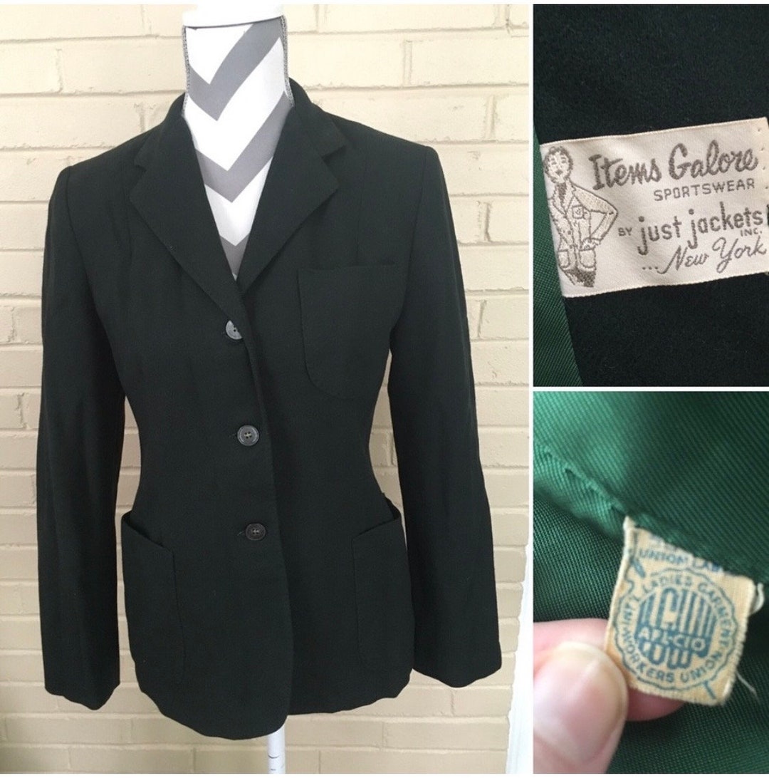 Vintage Green Riding Jacket: Handstitched Union Made Blazer, Medium - Etsy