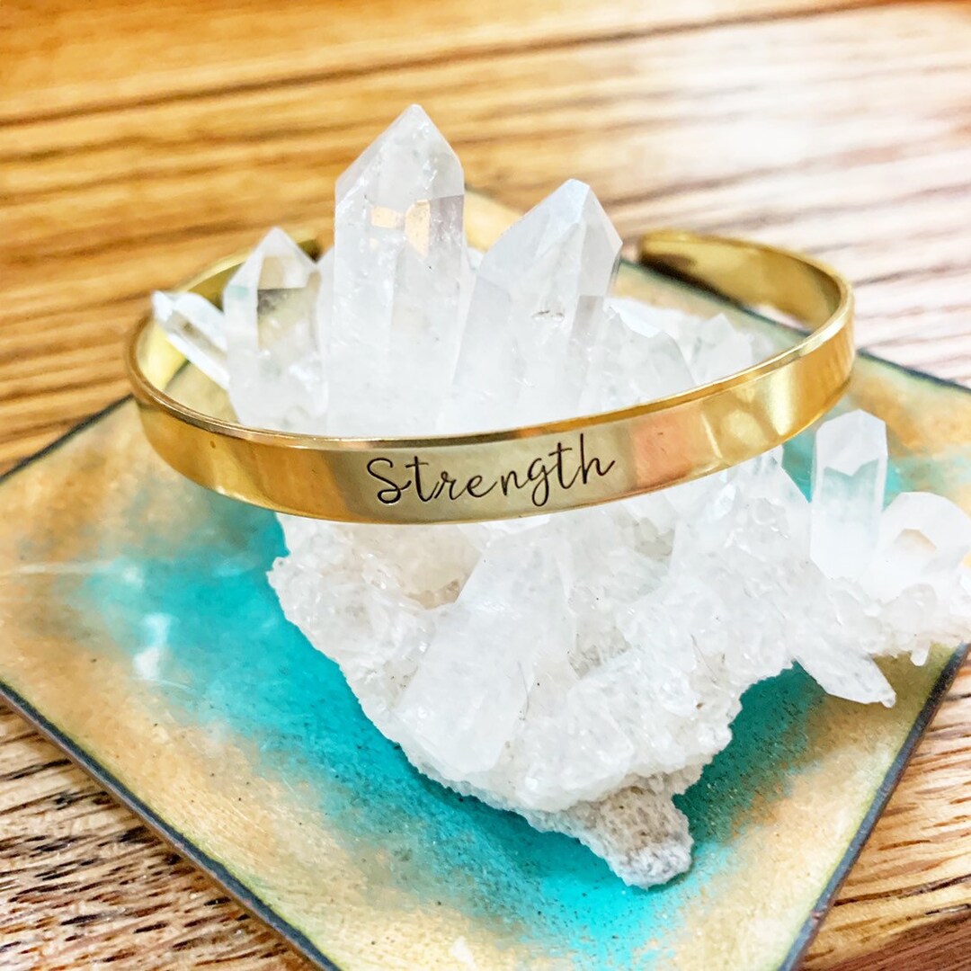 Handstamped Cuff Bracelet, Strength, Self Care Gift for Her, I Am ...