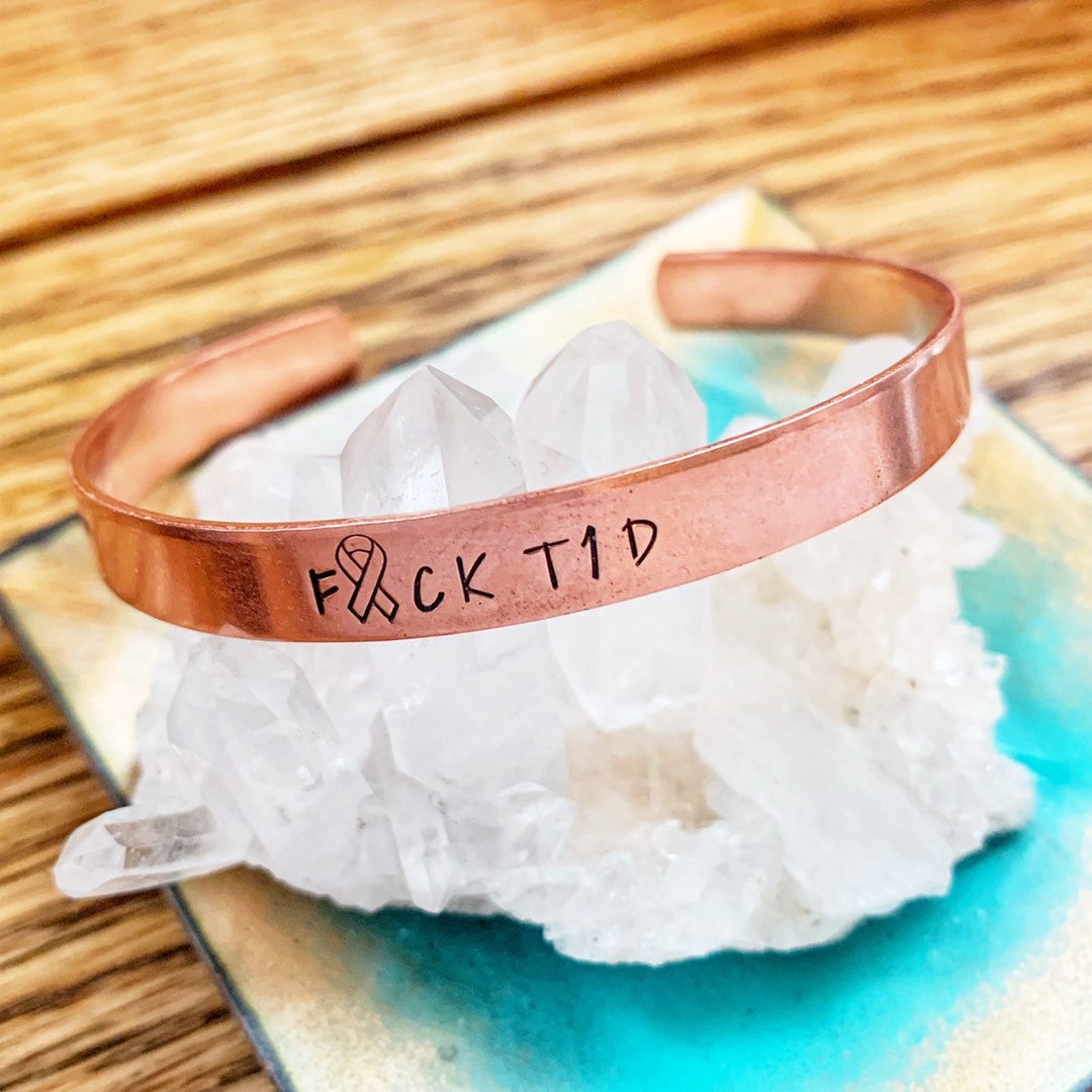 Handstamped Mature Fck Diabetes Cuff Bracelet Fck T1d Medical Alert Curse Word Jewelry Type 1 Diabetes Snarky Best Selling Items Etsy