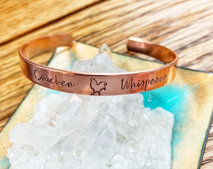 Chicken Whisperer Bracelet, Copper Jewelry, Crazy Chicken Lady, Chicken ...