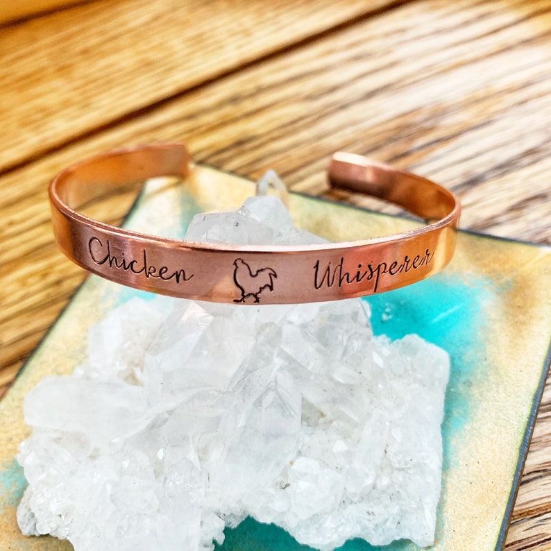 Chicken Whisperer Bracelet, Copper Jewelry, Crazy Chicken Lady, Chicken ...