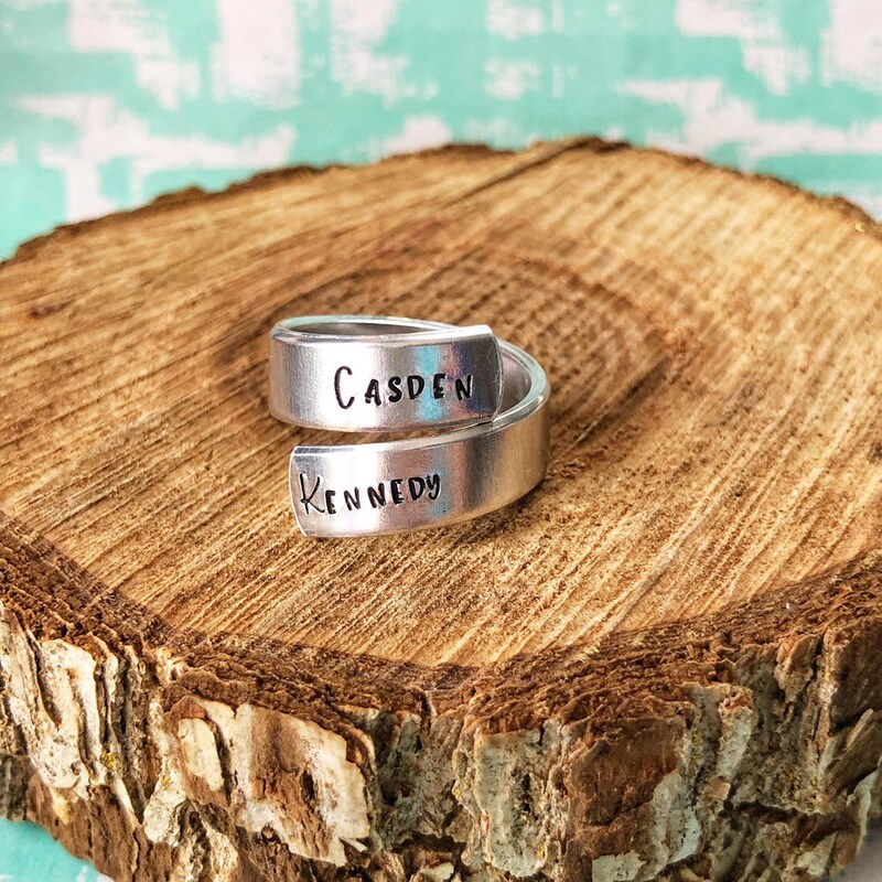Handstamped Aluminum Ring - Etsy