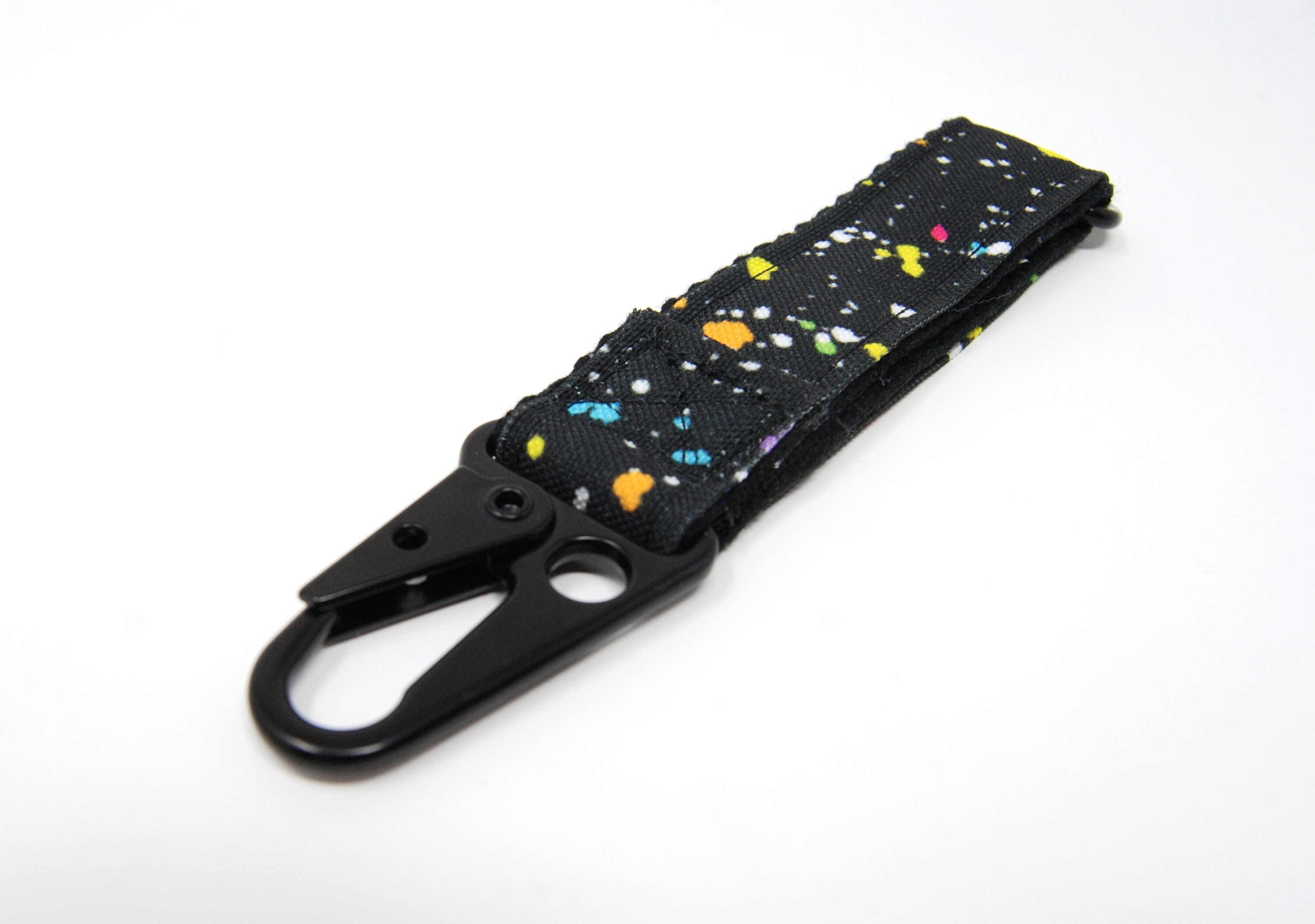 Splatter Paint Black Canvas Minimalist Keychain - Etsy