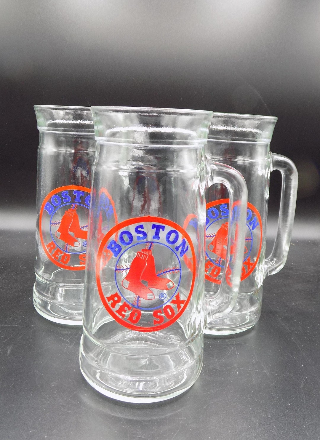 Vintage Boston Red Sox Glass Beer Mug/stein GO SOX! - Etsy