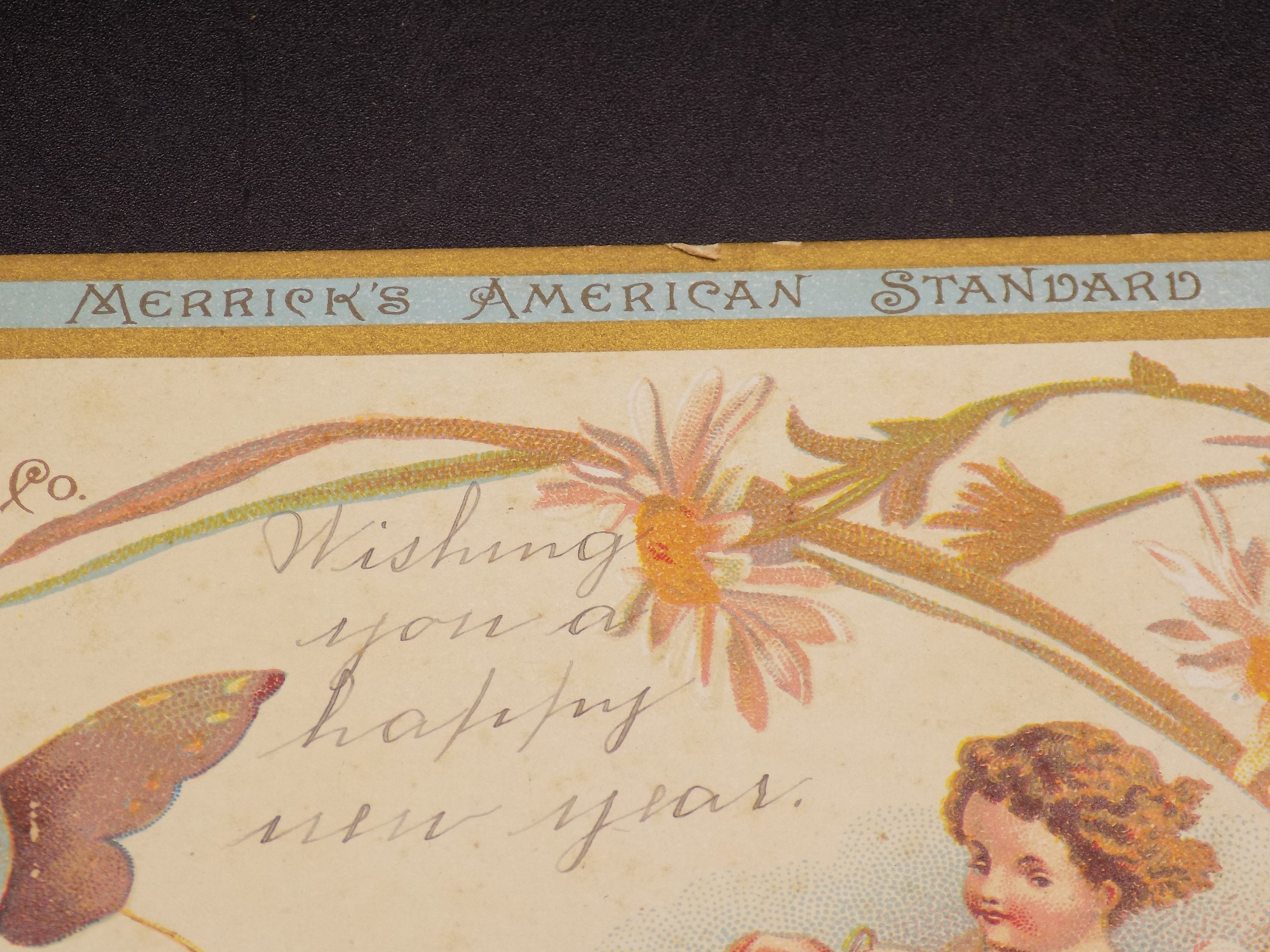 Victorian Trading Card From Merrick Thread Co. 1880's Baby New Year on ...