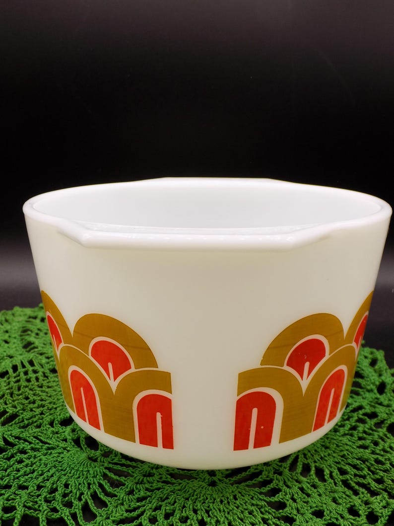 Vintage Pyrex Arches 1970s Fish Scales Pattern 1.5 Qt. Mixing Bowl/oven ...