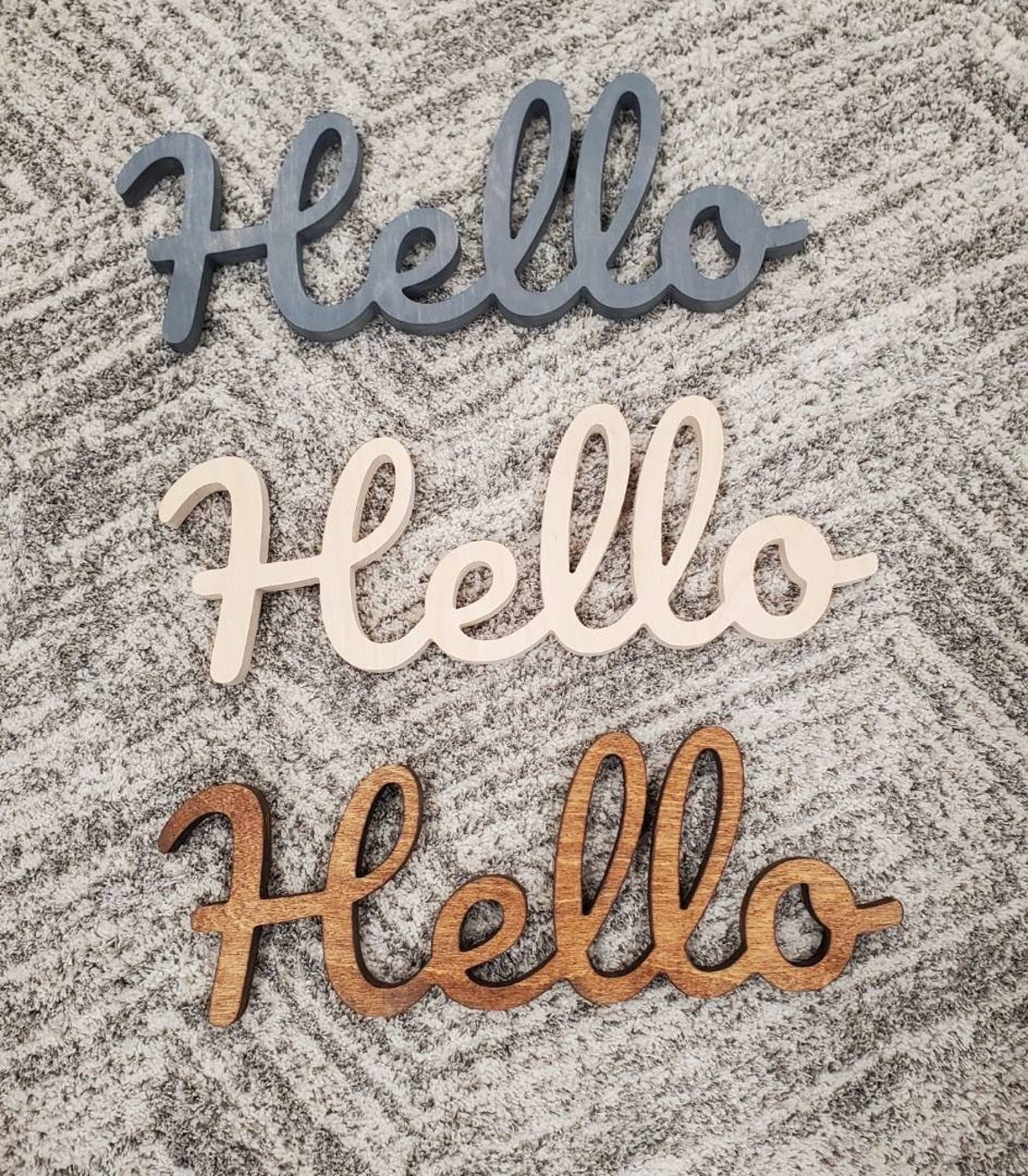 Hello Sign, Hello Wood Sign for Entryway, Hello Wall Decor, Farmhouse ...