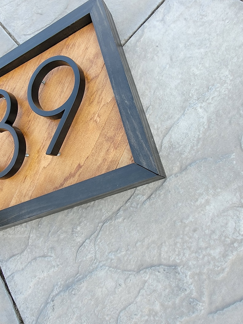 House Number Plaque, House Number Sign, Home Wood Address Sign, Modern ...