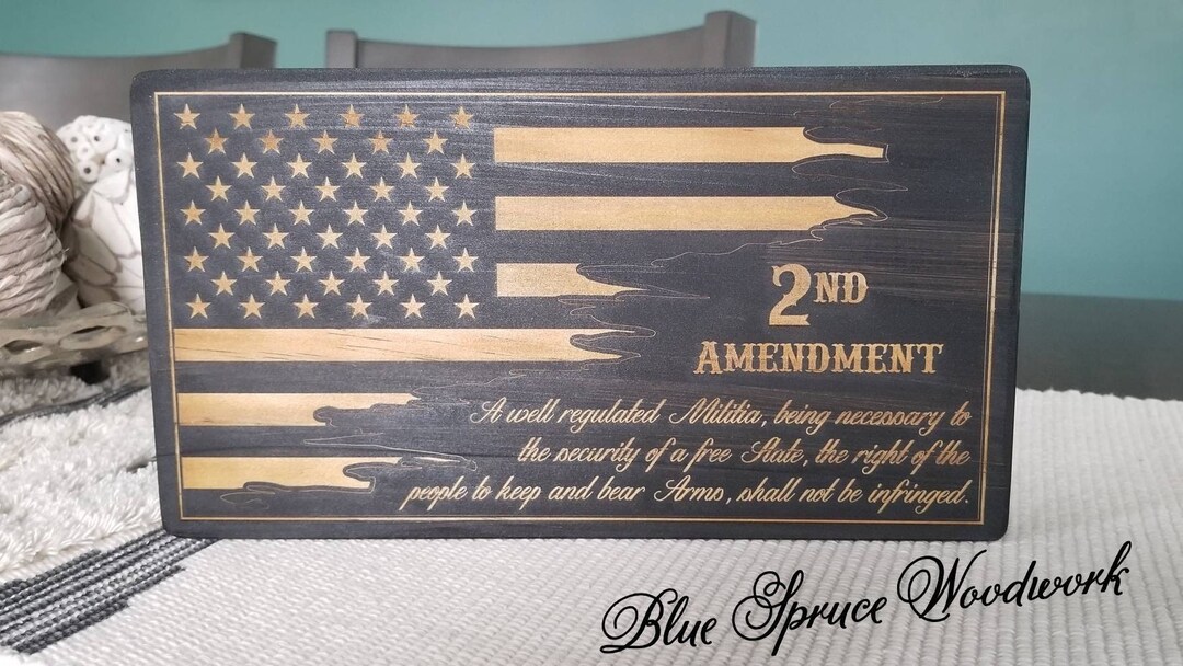 Patriotic 2nd Amendment Decor, Patriotic Shelf Decor, Wooden American ...
