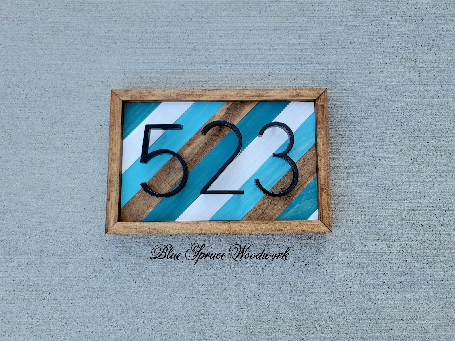 Coastal House Number Plaque, Coastal House Number Sign, Beach Home Wood ...