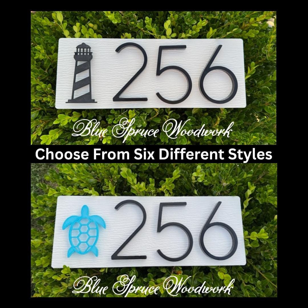 Coastal Address Sign, Personalized Address Sign, Beach House Decor ...