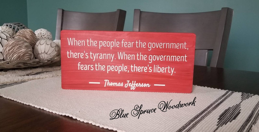 Farmhouse Patriotic Thomas Jefferson Liberty Sign, Inspirational ...
