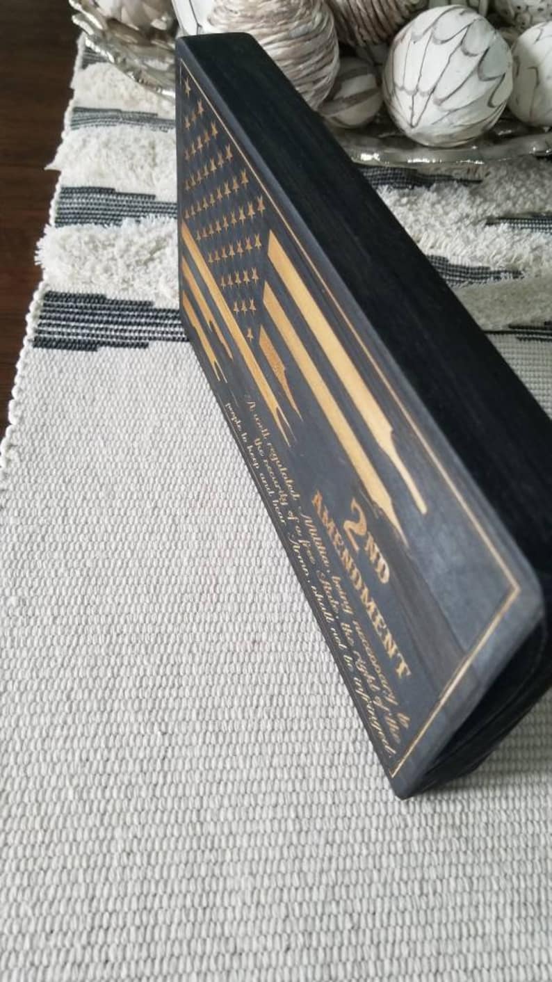 Patriotic 2nd Amendment Decor, Patriotic Shelf Decor, Wooden American ...