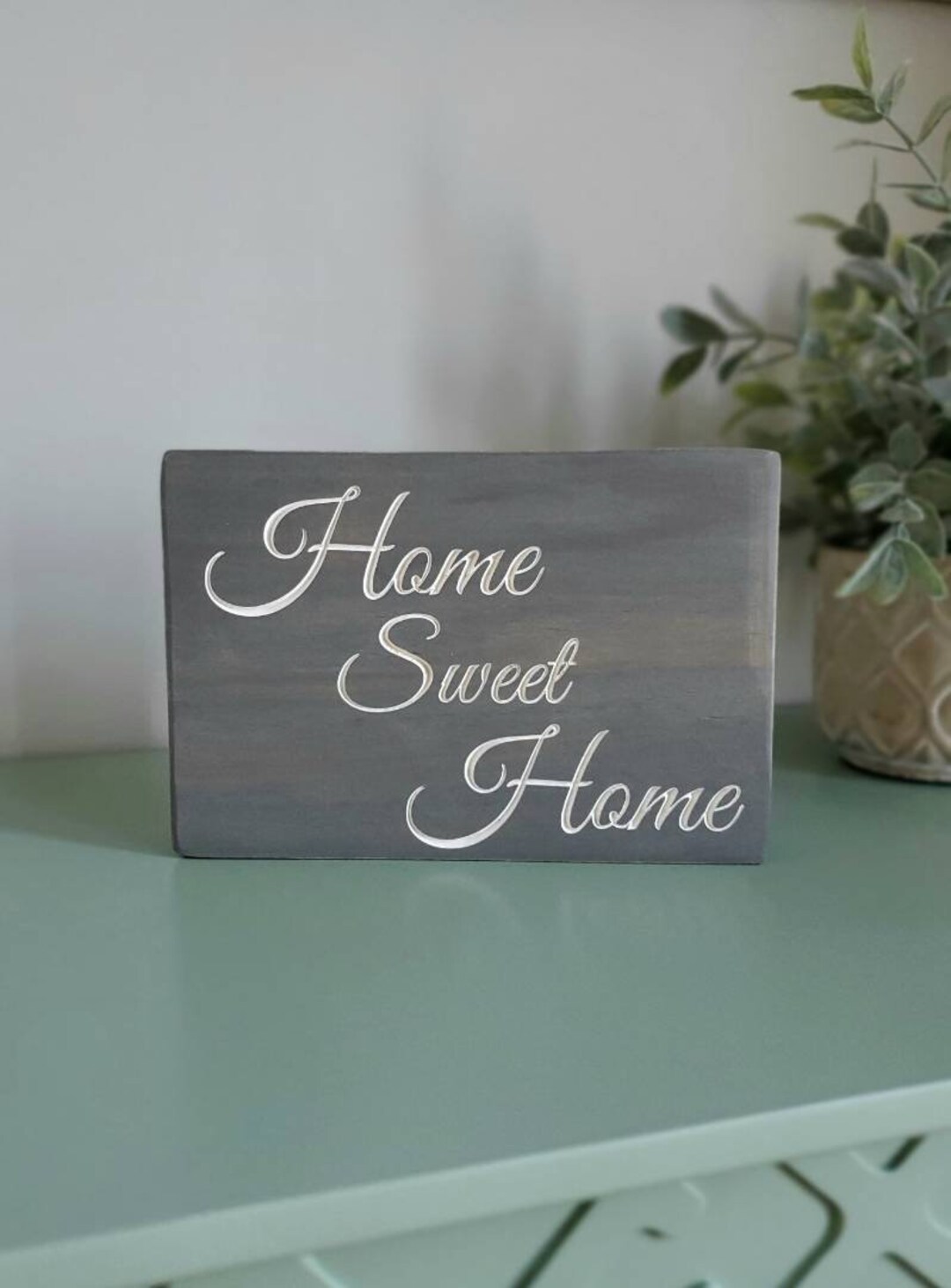 Farmhouse Home Sweet Home Sign for Tiered Tray, Gray Home Sweet Home ...