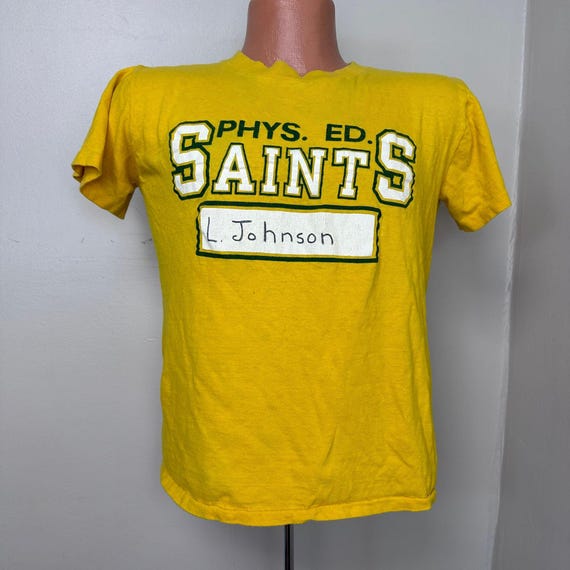 Vintage 1980s Phys Ed Saints T-Shirt, Champion Size M… - Gem