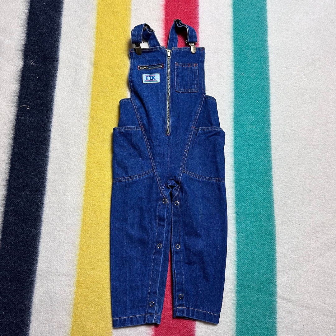 Vintage 1980s Denim Overalls, French Toast by Lollytogs Size 24m, Front ...