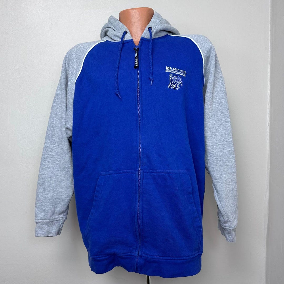 Vintage Y2K University of Memphis Zip up Hooded Sweatshirt, Two Tone ...
