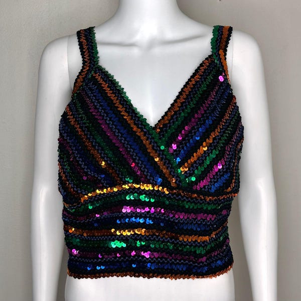 Rainbow Sequin Top - Etsy