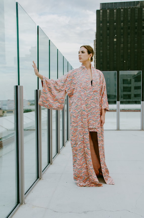 Vintage Butterfly Kimono Japanese Yukata Robe - Gem