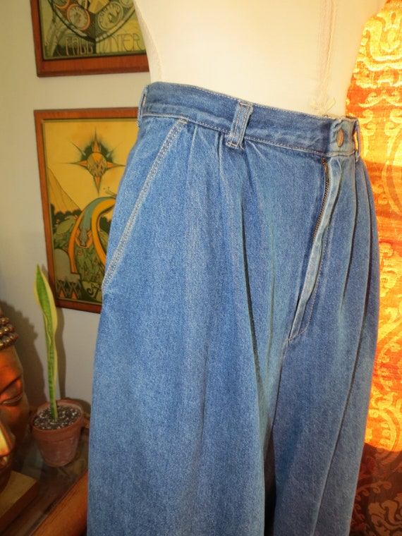 Vintage 80s Denim Culottes Lord Isaac Wide Leg Croppe… - Gem