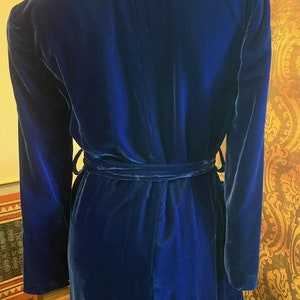 Vintage Royal Blue Velvet Robe Duster Overcoat Loungewear - Etsy