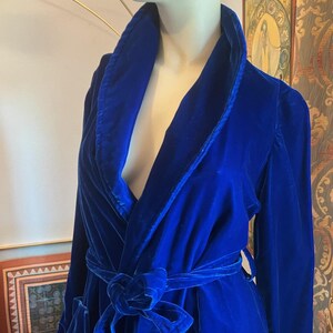 Vintage Royal Blue Velvet Robe Duster Overcoat Loungewear - Etsy