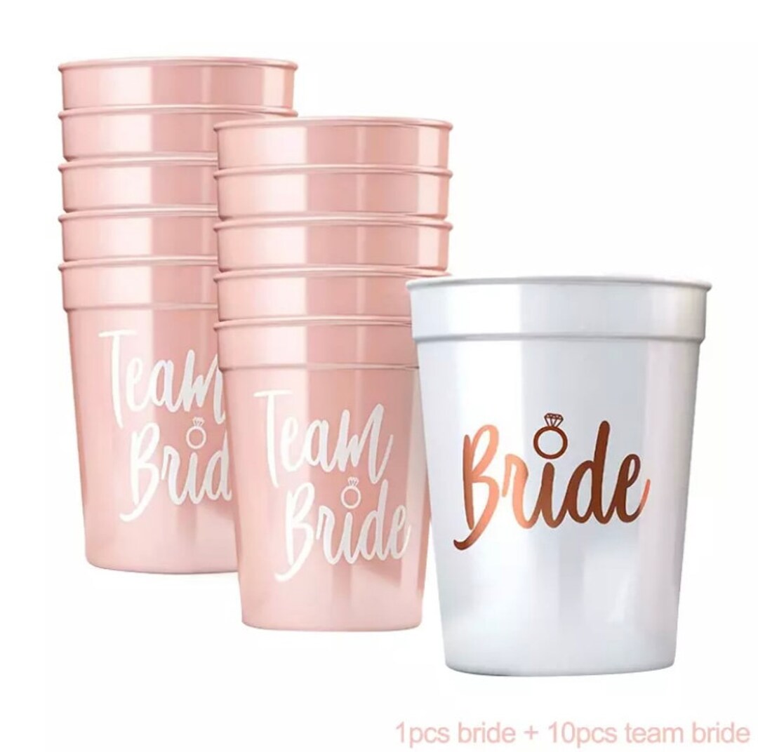 Cup Set Bachelorette Party Team Bride Plastic Drinking Cups - Etsy
